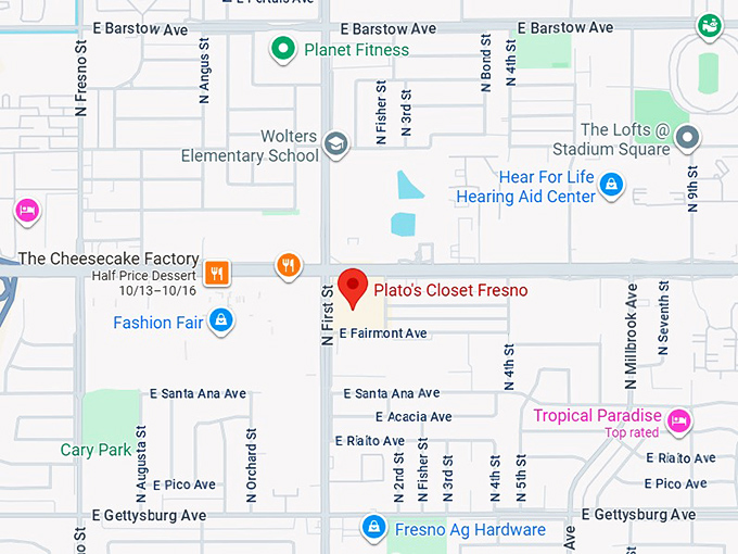 16. plato's closet fresno map