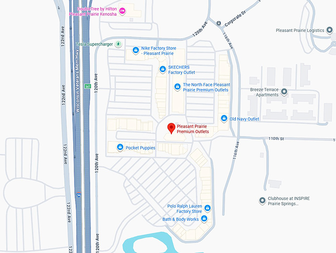 16. pleasant prairie premium outlets map