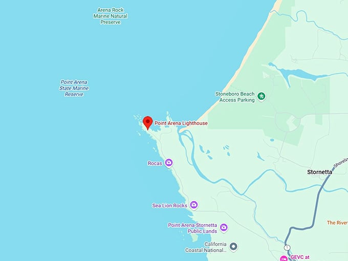 16. point arena lighthouse map