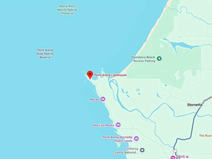 16. point arena lighthouse map