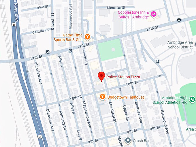 16. police station pizza map