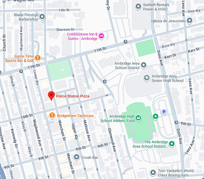 16. police station pizza map