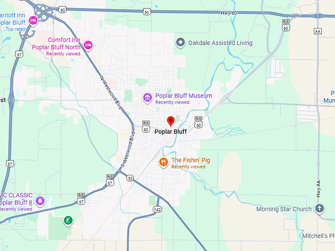poplar bluff, missouri map