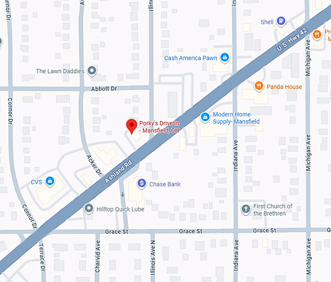 16. porky's drive in mansfiled, oh