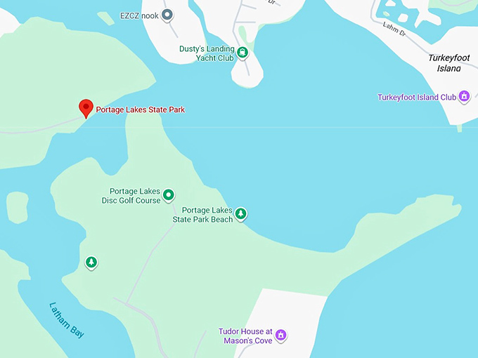 16. portage lakes state park map