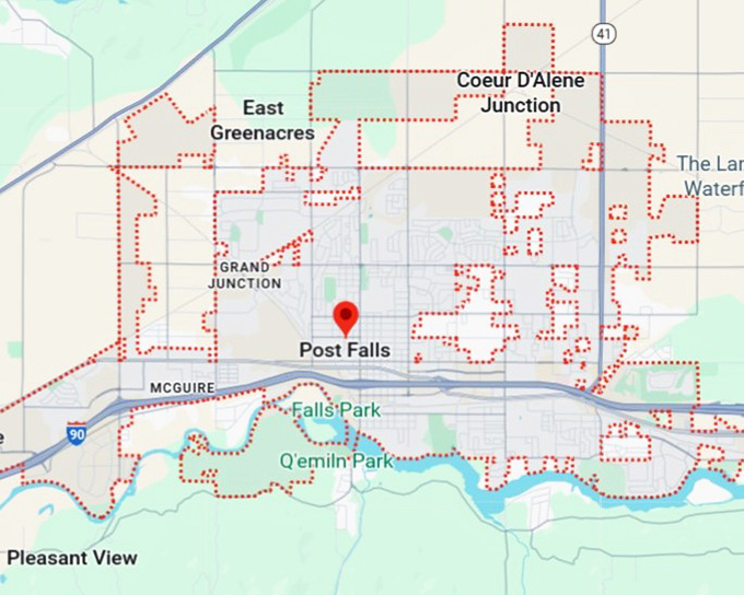 16. post falls map