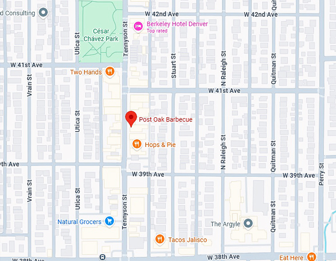 16. post oak barbecue map