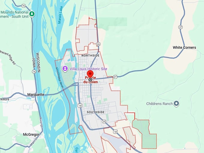 16. prairie du chien, wi map