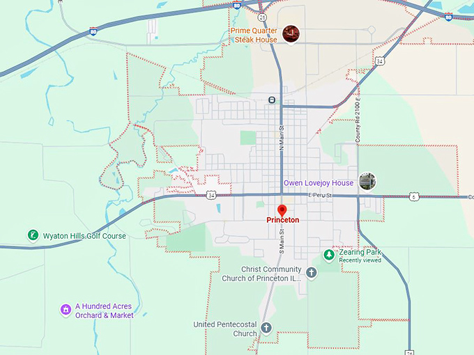 16. princeton il map