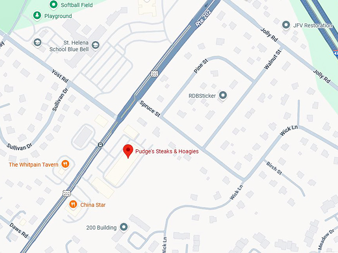 16. pudge's steaks & hoagies map