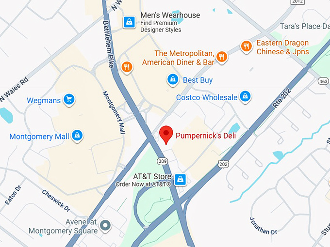 16. pumpernick's deli map