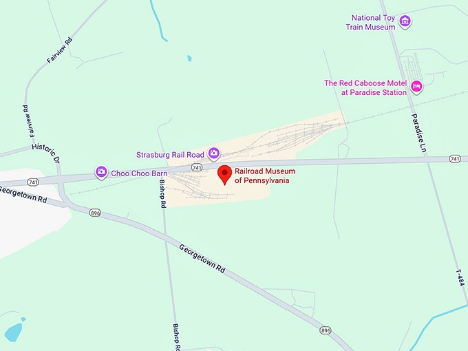 16. railroad museum of pennsylvania map