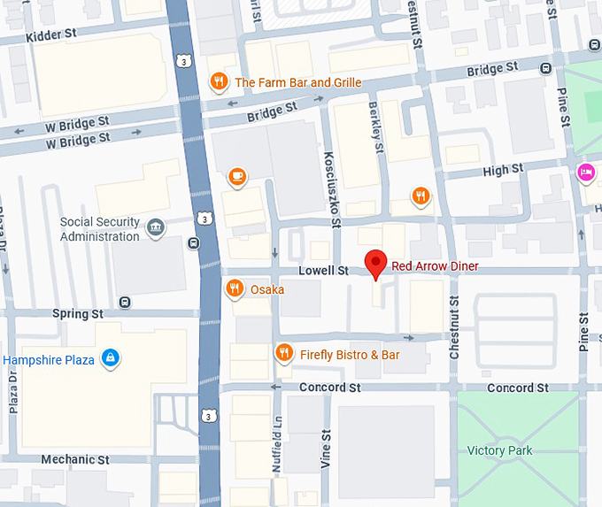 16. red arrow diner map