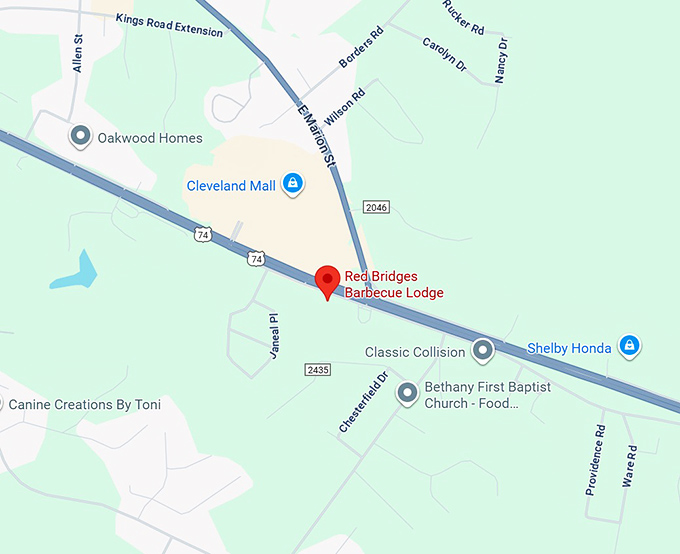 red bridges barbecue lodge map