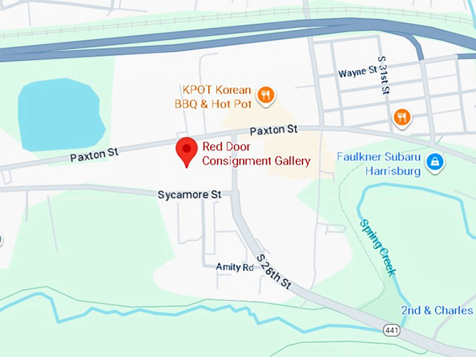 16. red door consignment gallery map