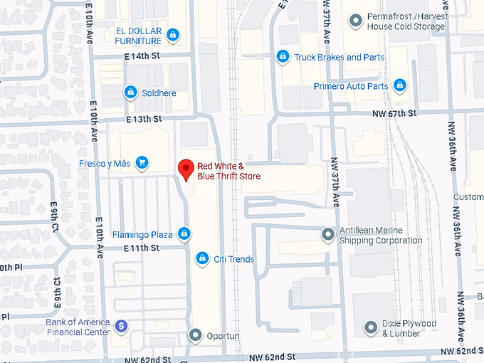 16. red white & blue thrift store map