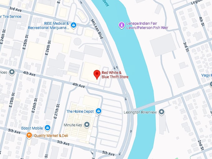 16. red white & blue thrift store map