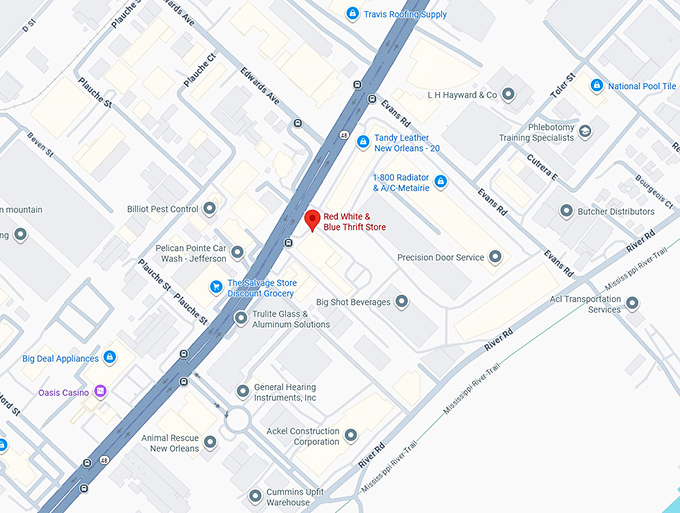 16. red white & blue thrift store map