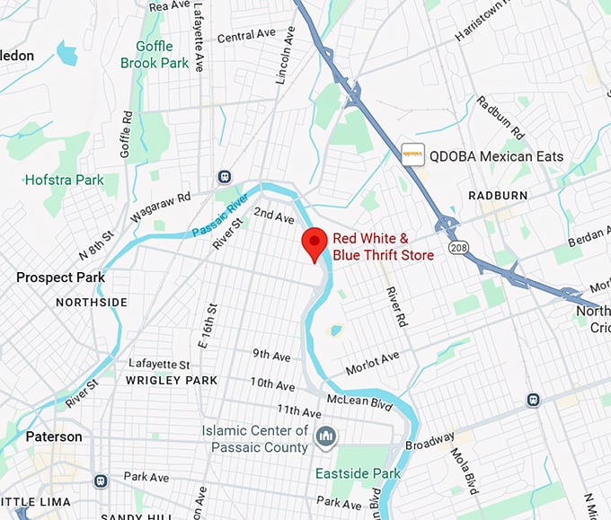 16. red white & blue thrift store map