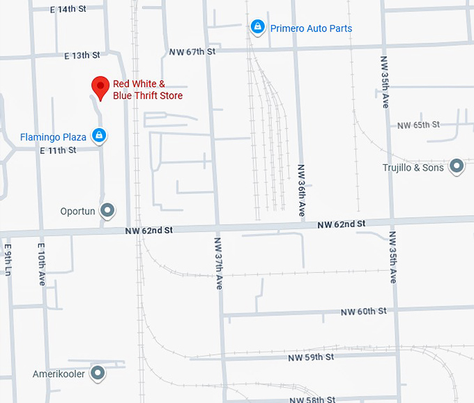 16. red white & blue thrift store map