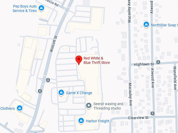 16. red white & blue thrift store map