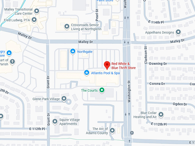 16. red white & blue thrift store map