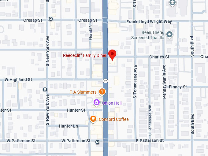 16. reececliff family diner map