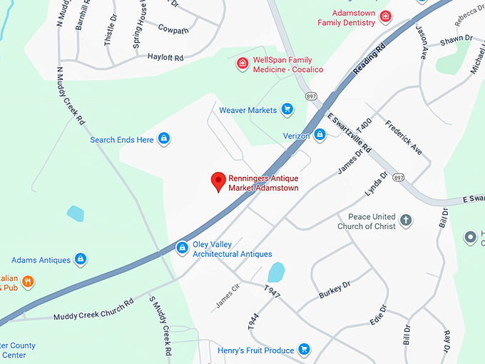 16. renningers antique market adamstown map