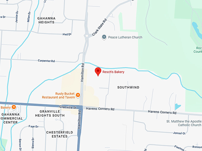 16. resch’s bakery map