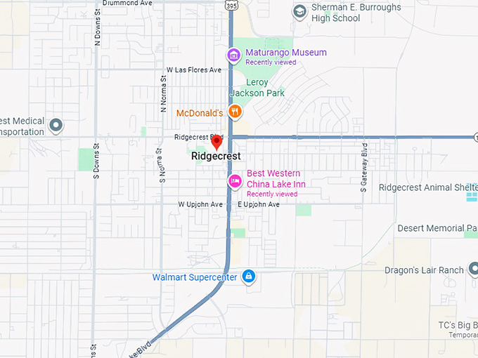 16. ridgecrest, california map