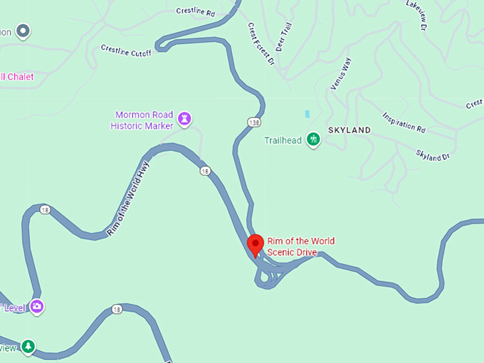 16. rim of the world scenic drive map