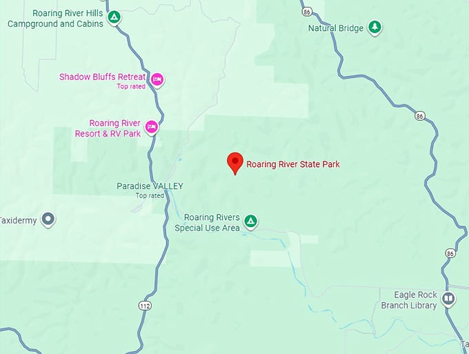 16. roaring river state park map