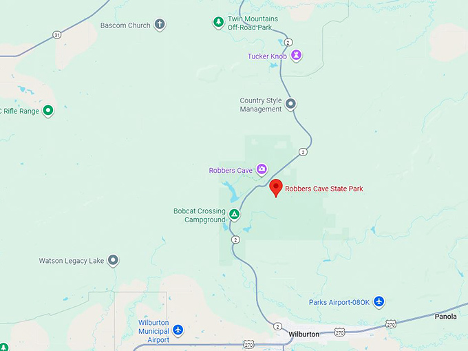16. robbers cave state park map