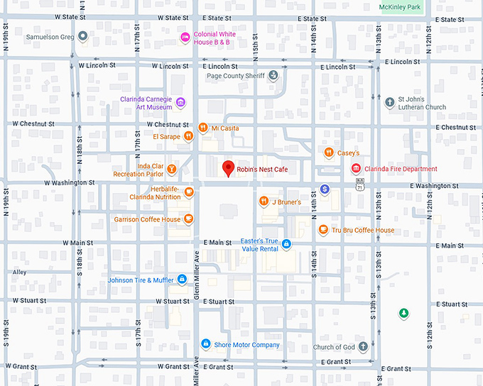 16. robin&rsquo;s nest caf&eacute; map