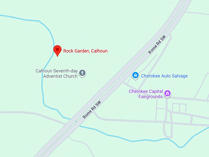 16. rock garden, calhoun map