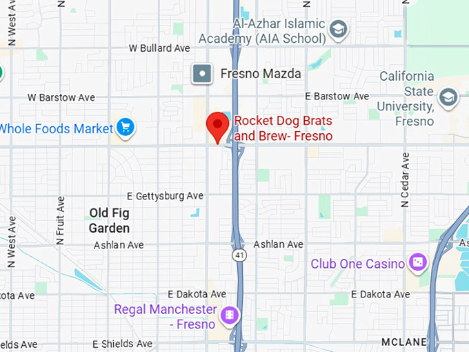 16. rocket dog brats and brew fresno map