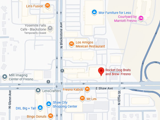 16. rocket dog brats and brew fresno map