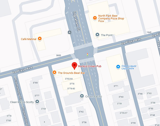 16. rocky's crown pub map