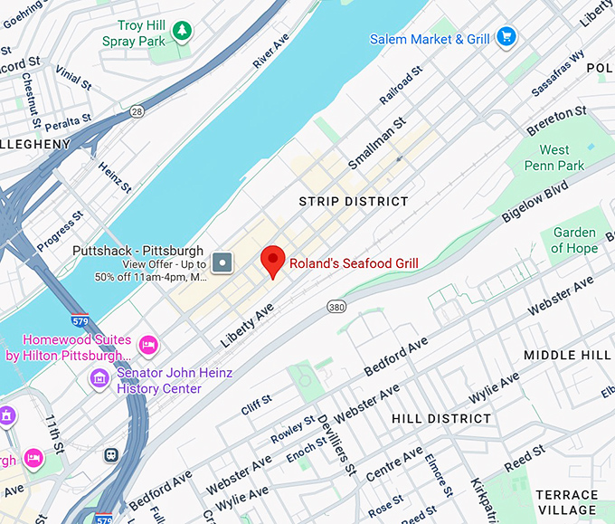 16. roland's seafood grill map