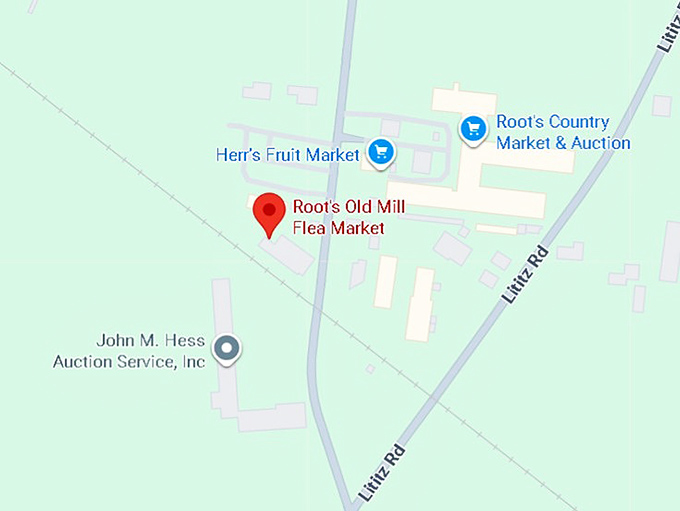 16. root's old mill flea market map