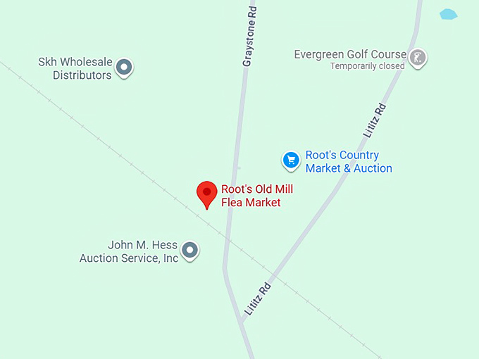 16. root's old mill flea market map