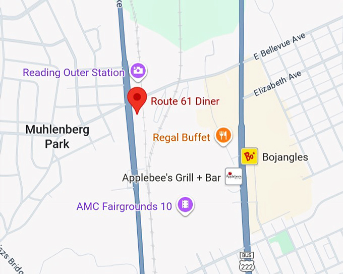 route 61 diner map