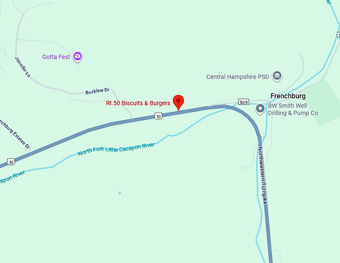 16. rt. 50 biscuits & burgers map