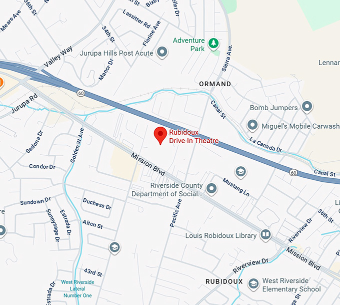 16. rubidoux drive in theatre map