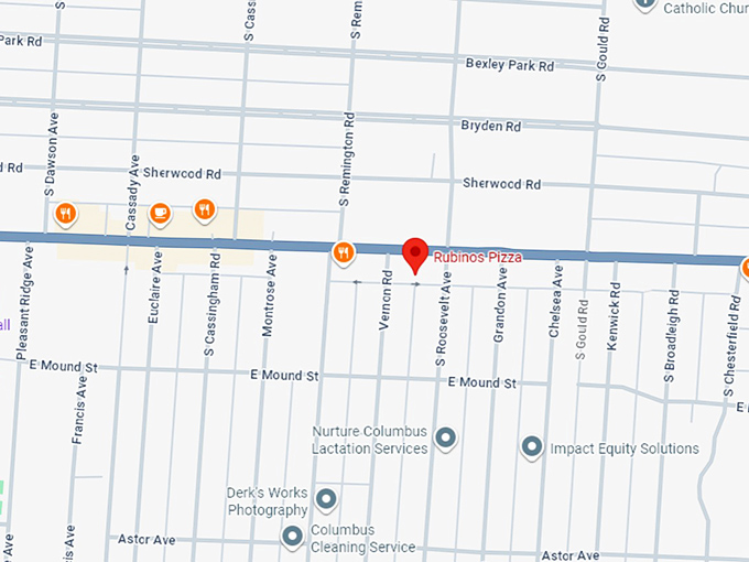 16. rubinos pizza map