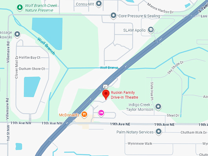 16. ruskin family drive in theatre map