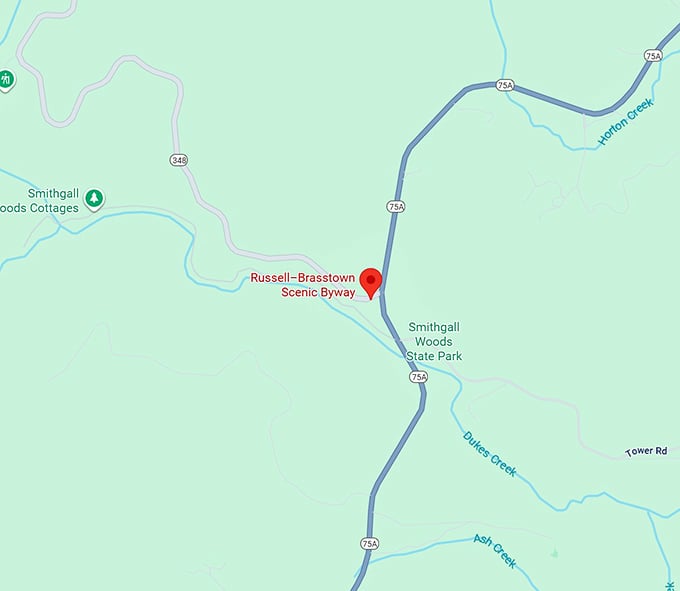 16. russell&ndash;brasstown scenic byway map