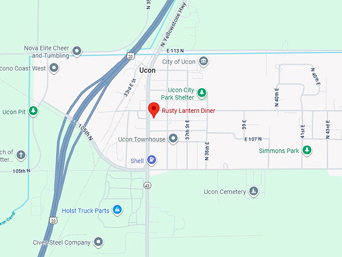 16. rusty lantern diner map