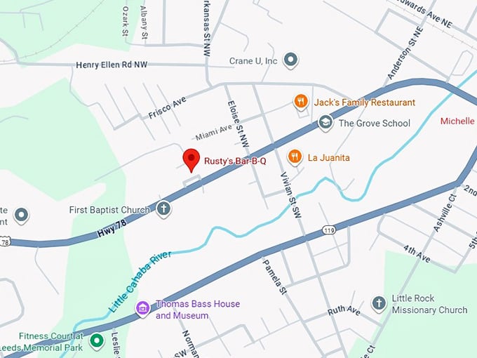 16. rusty's bar b q map