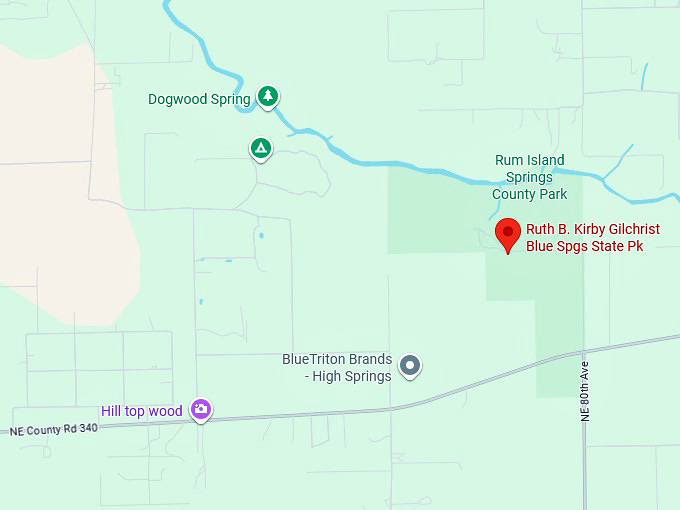 16. ruth b. kirby gilchrist blue springs state park map